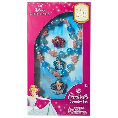 LUV HER Disney Princesses Cinderella Girls Jewelry Set - Dress up 3 ...