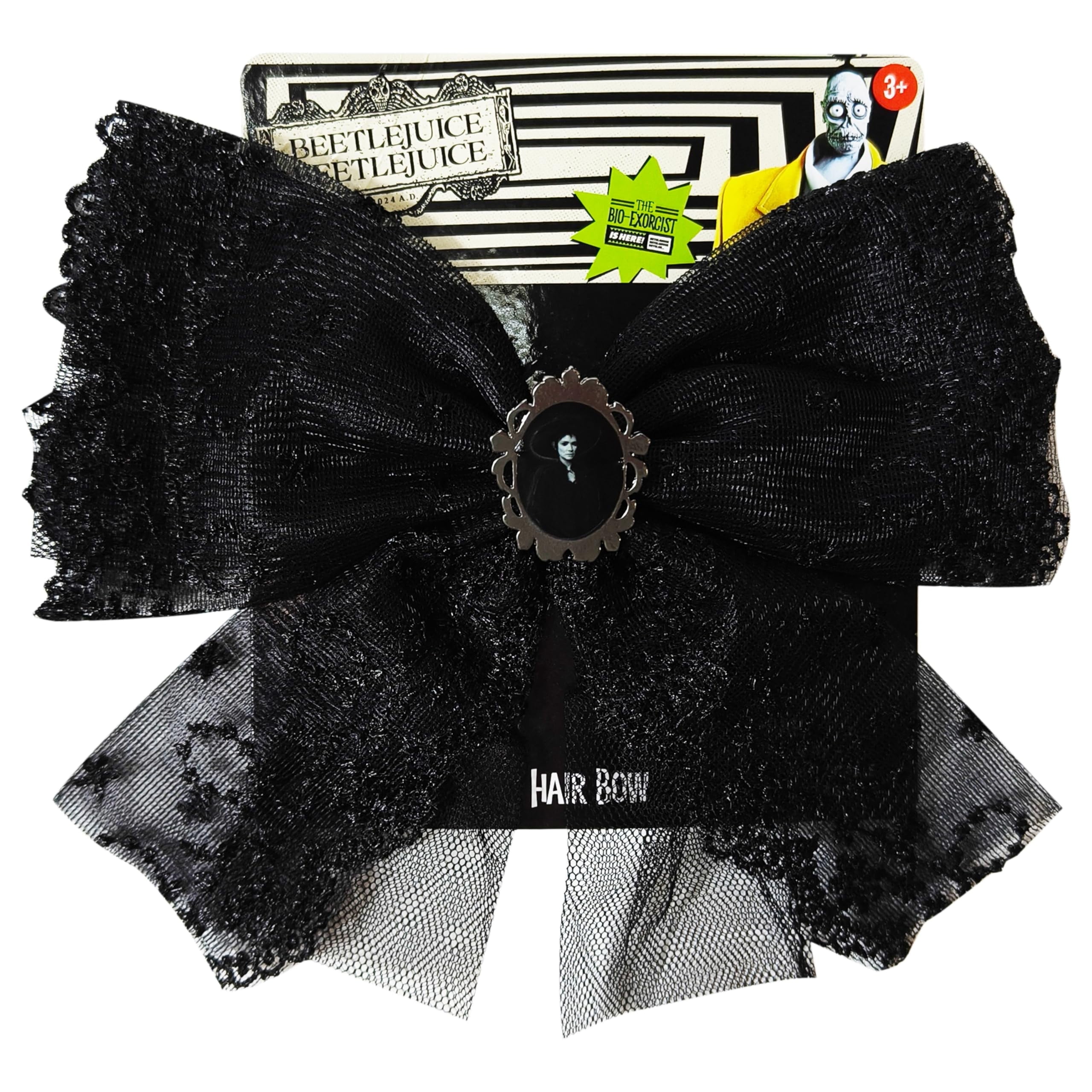 LUV HER Beetlejuice themed Long Tail Hair Bow for Girls with Alligator ...