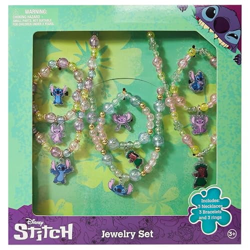 LUV HER Stitch Girls Jewelry Set Dress up 9 Piece Toy Jewelry Box Set ...