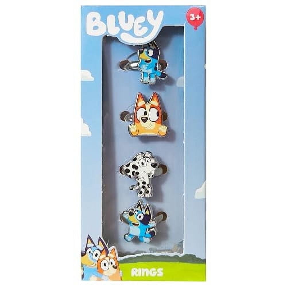 LUV HER Bluey Kids Jewelry: 4-Piece Adjustable Rings for Girls, Ring ...