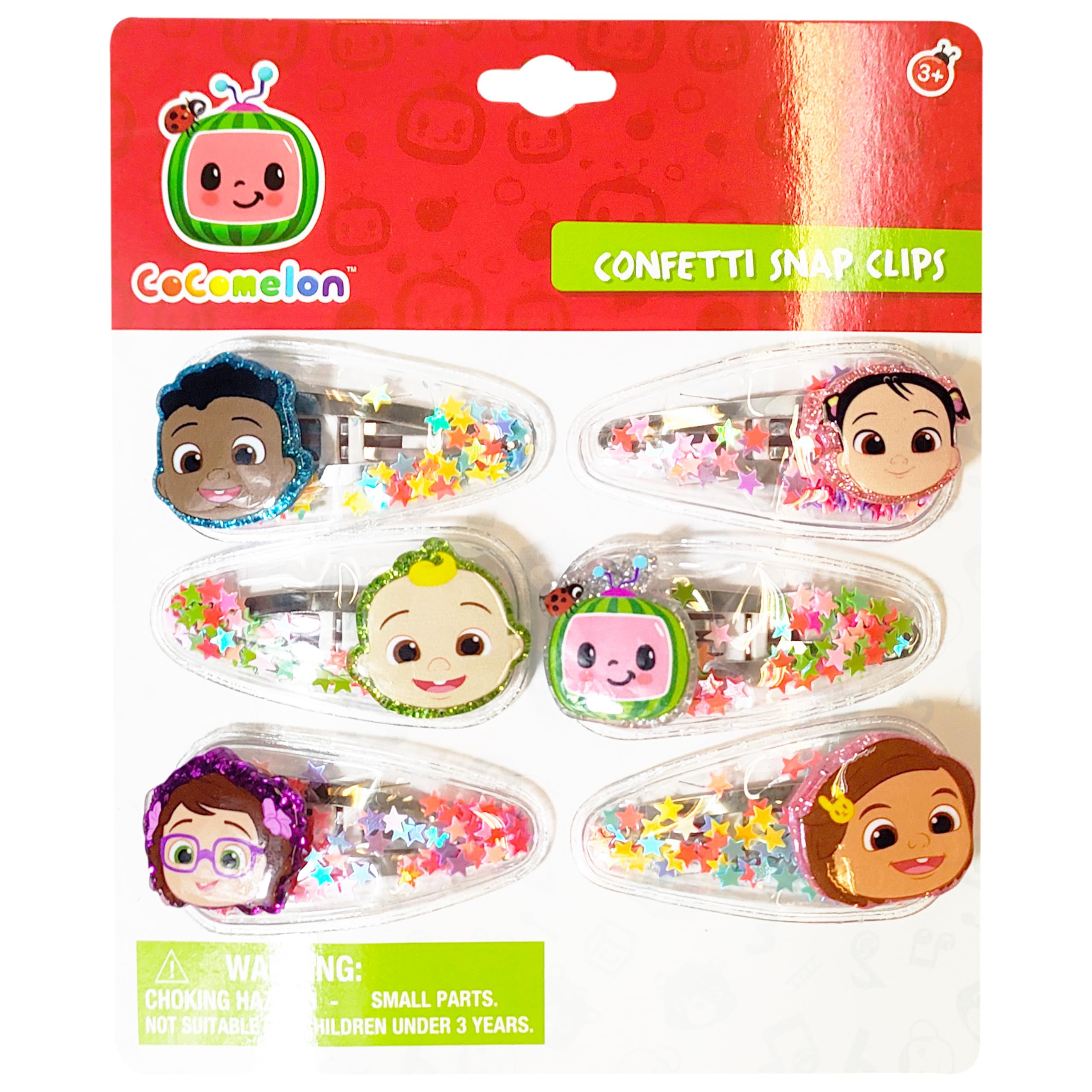 LUV HER, Cocomelon Hair Clips, 6pc, with Character Charms for Girls ...
