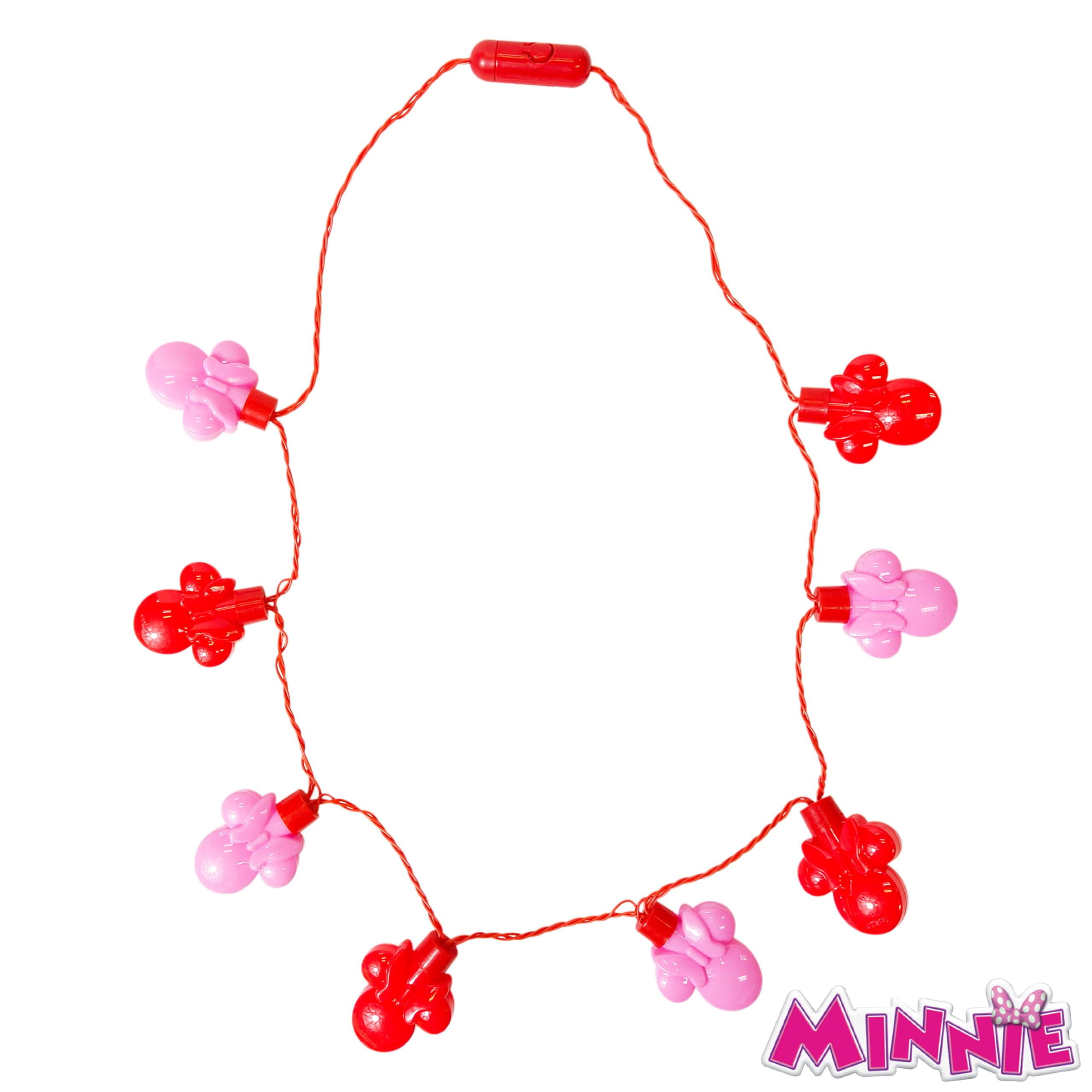 LUV HER Disney Minnie Mouse Valentine Light Up Holiday Necklace for ...
