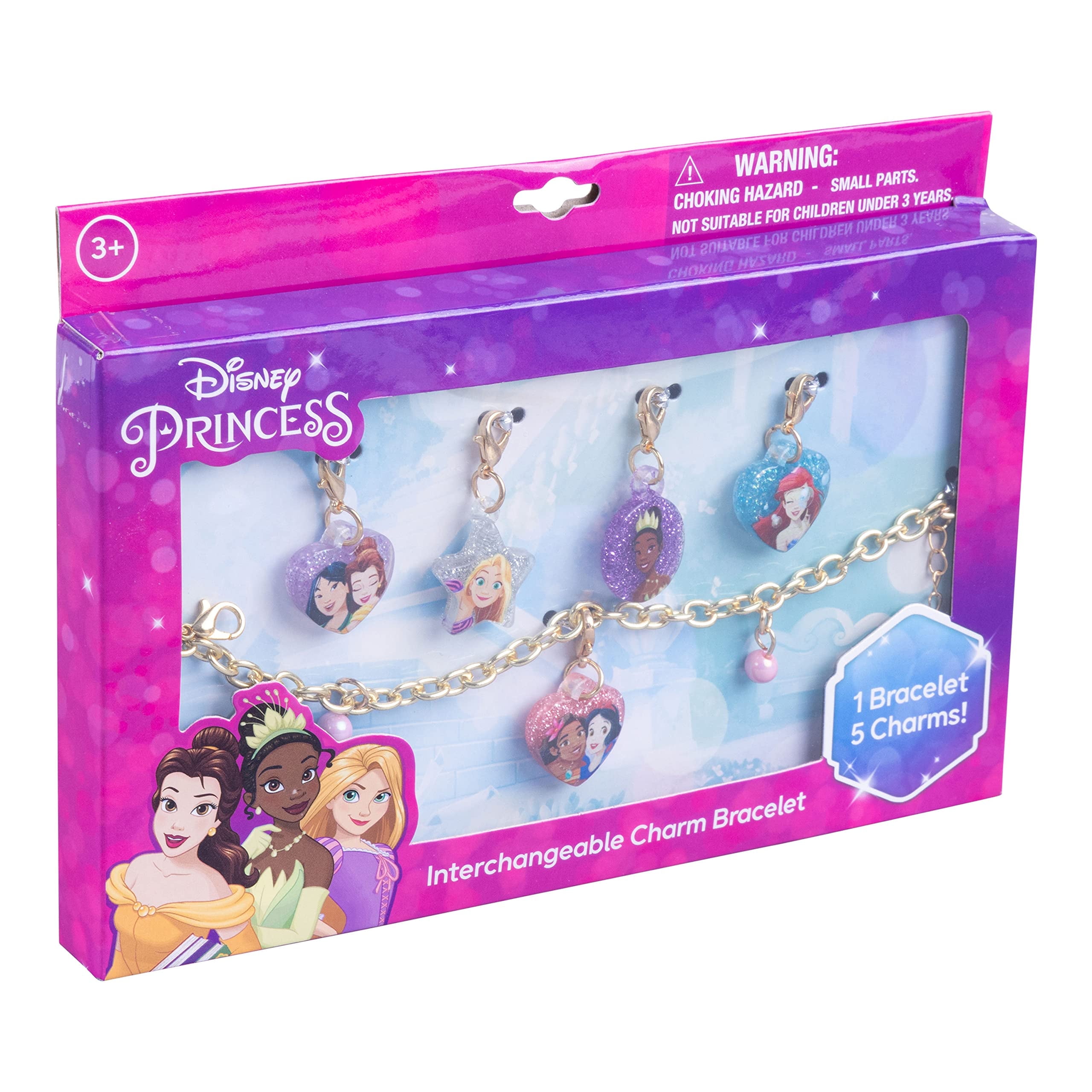 LUV HER Disney Princess Add A Charm Box Set with 1 charm bracelet & 5 ...