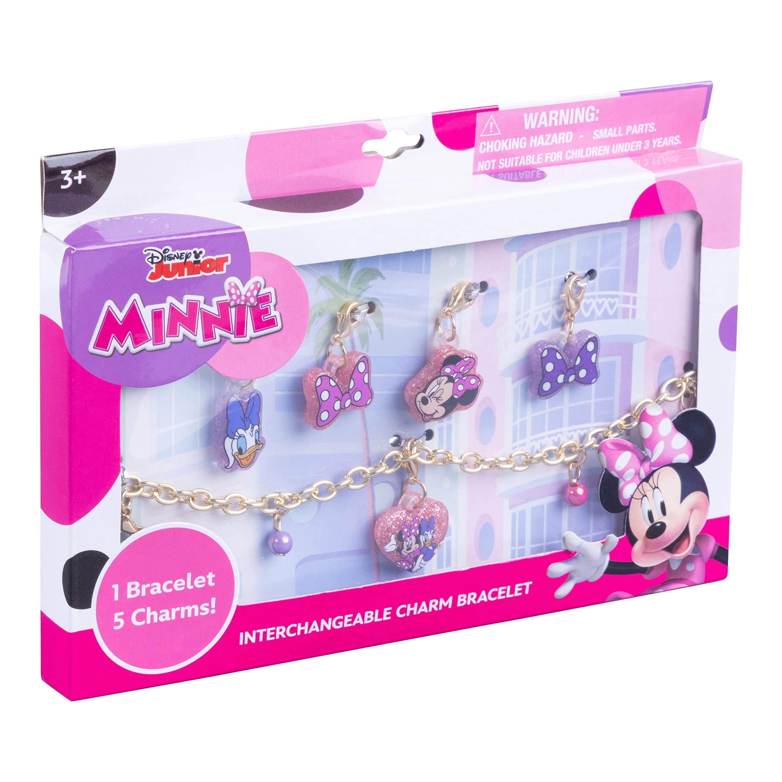 LUV HER Minnie Mouse Add A Charm Toy Bracelet and Costume Jewelry Box ...