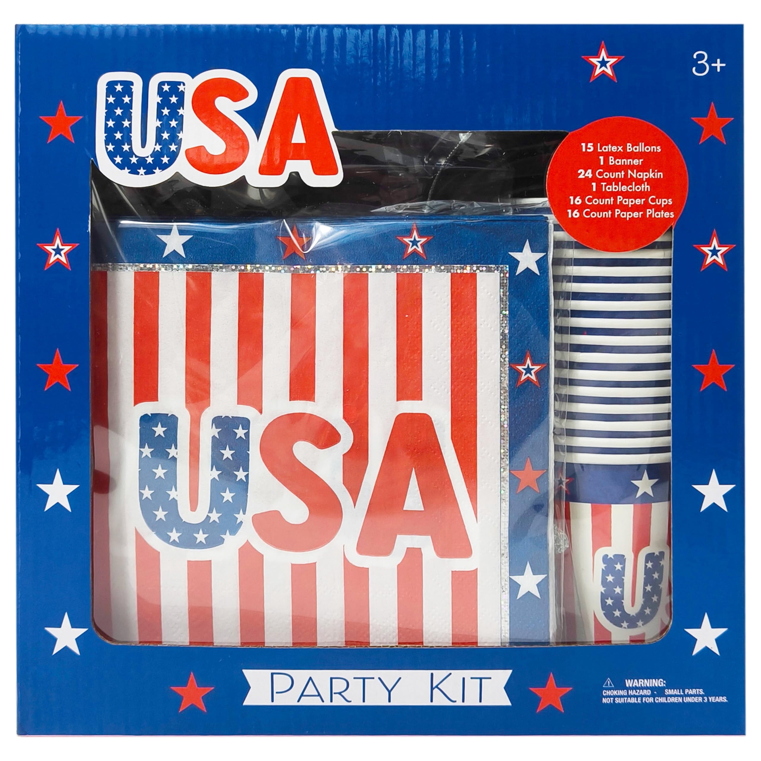 LUV HER USA Party Tableware Set - 4th of July Disposable Dinnerware ...