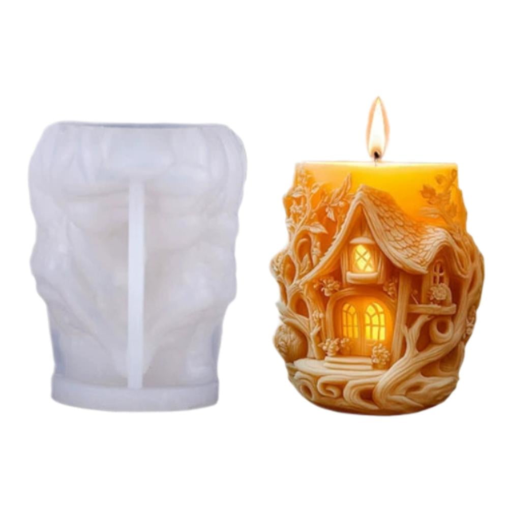 LUVCLS 3D Tree House Silicone Mold, 3.9-inch Easy-Release Fairy Tale ...
