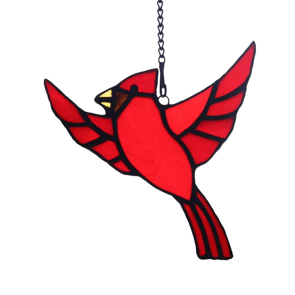 LUVCLS Red Cardinal Suncatcher, Window Hanging Cardinal Ornament ...