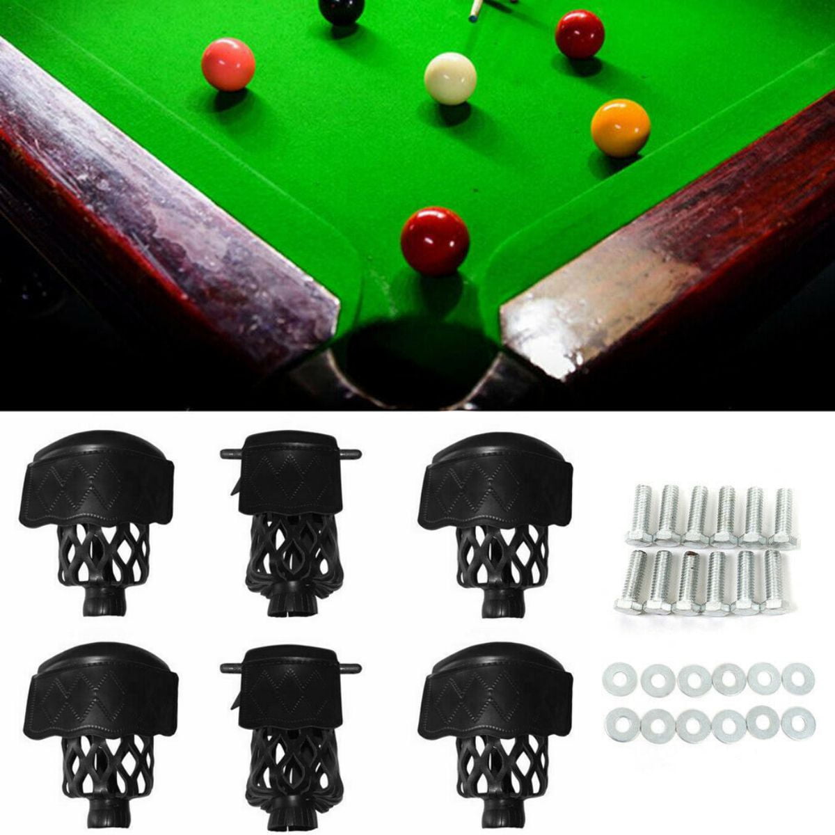 LUVCMFT 6pcs Pool Table Pockets Heavy Duty PU Leather Billiard Pool ...