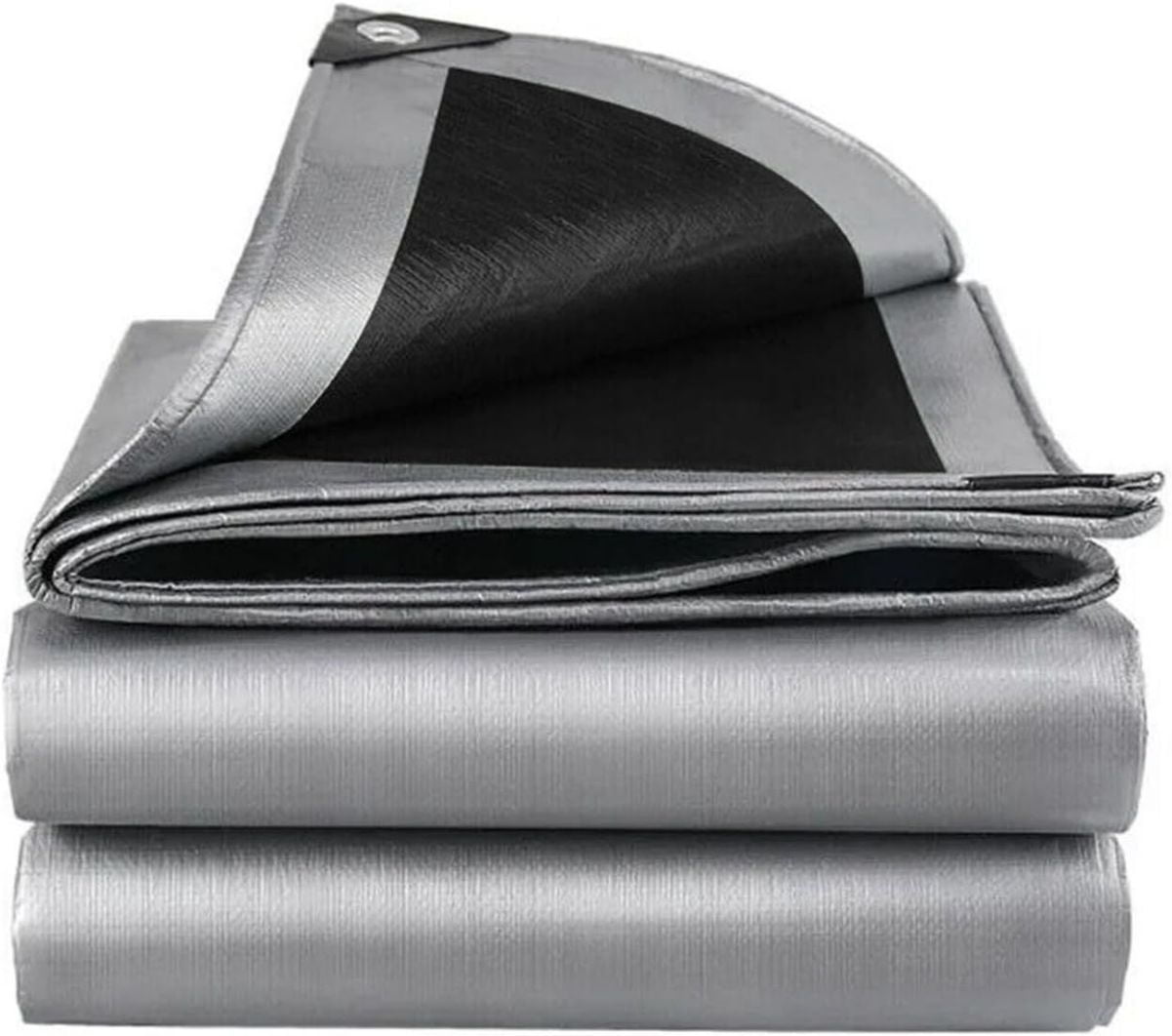LUVCMFT 8*10ft Tarps Heavy Duty Thick Waterproof, Silver + Black Tent ...