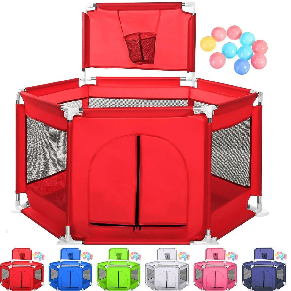 LUVCMFT Foldable Kid Baby Playpen Fence Safety Play Yard Breathable ...