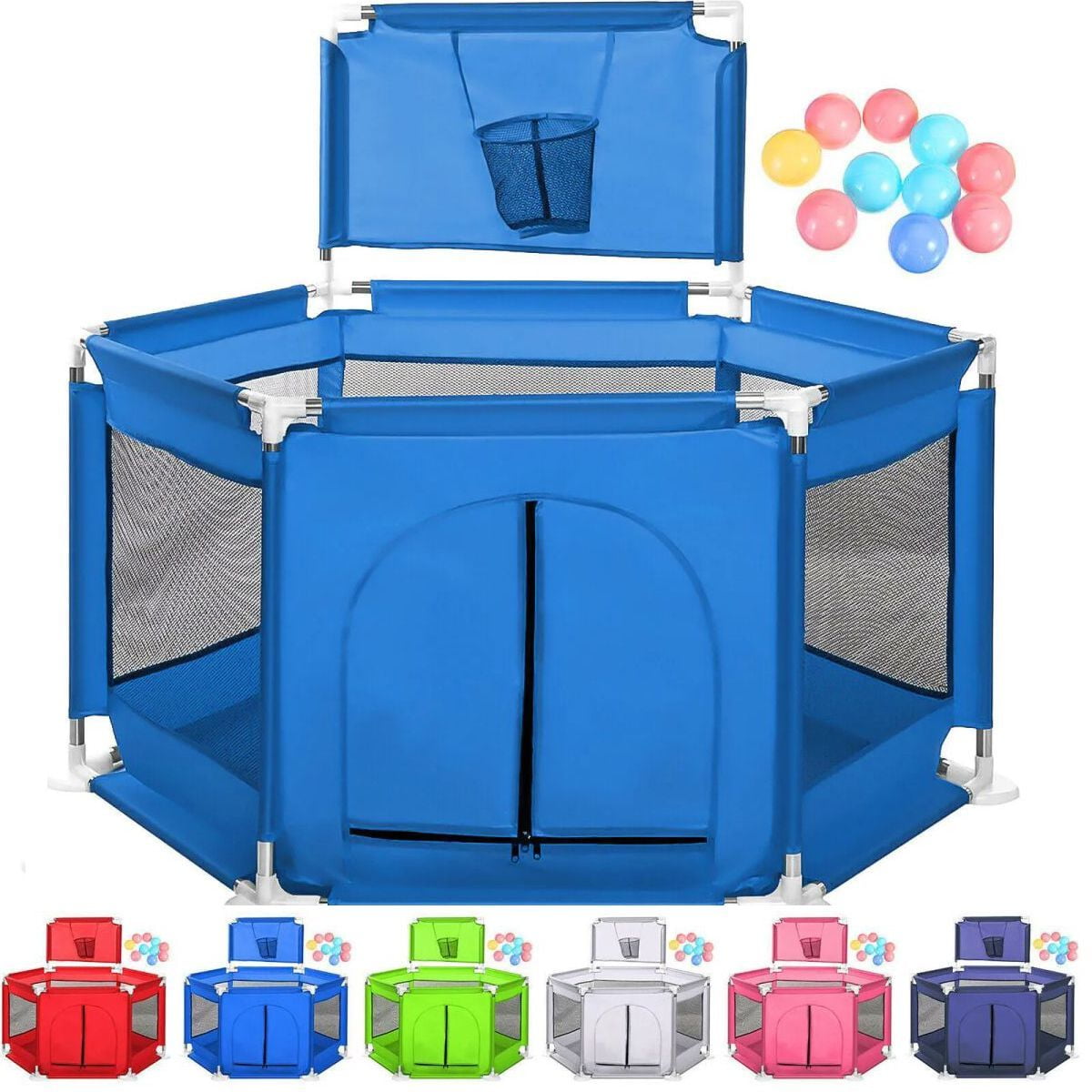 LUVCMFT Foldable Kid Baby Playpen Fence Safety Play Yard Breathable ...