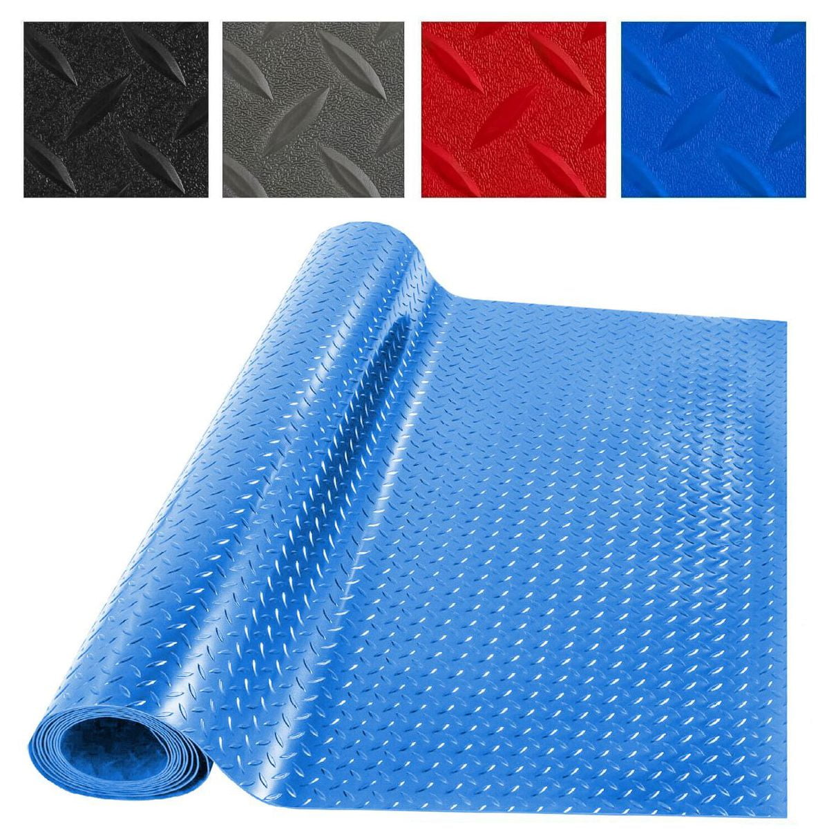 LUVCMFT Garage Floor Mat, 4 x 6 ft Diamond Plate Sheet PVC Roll for ...