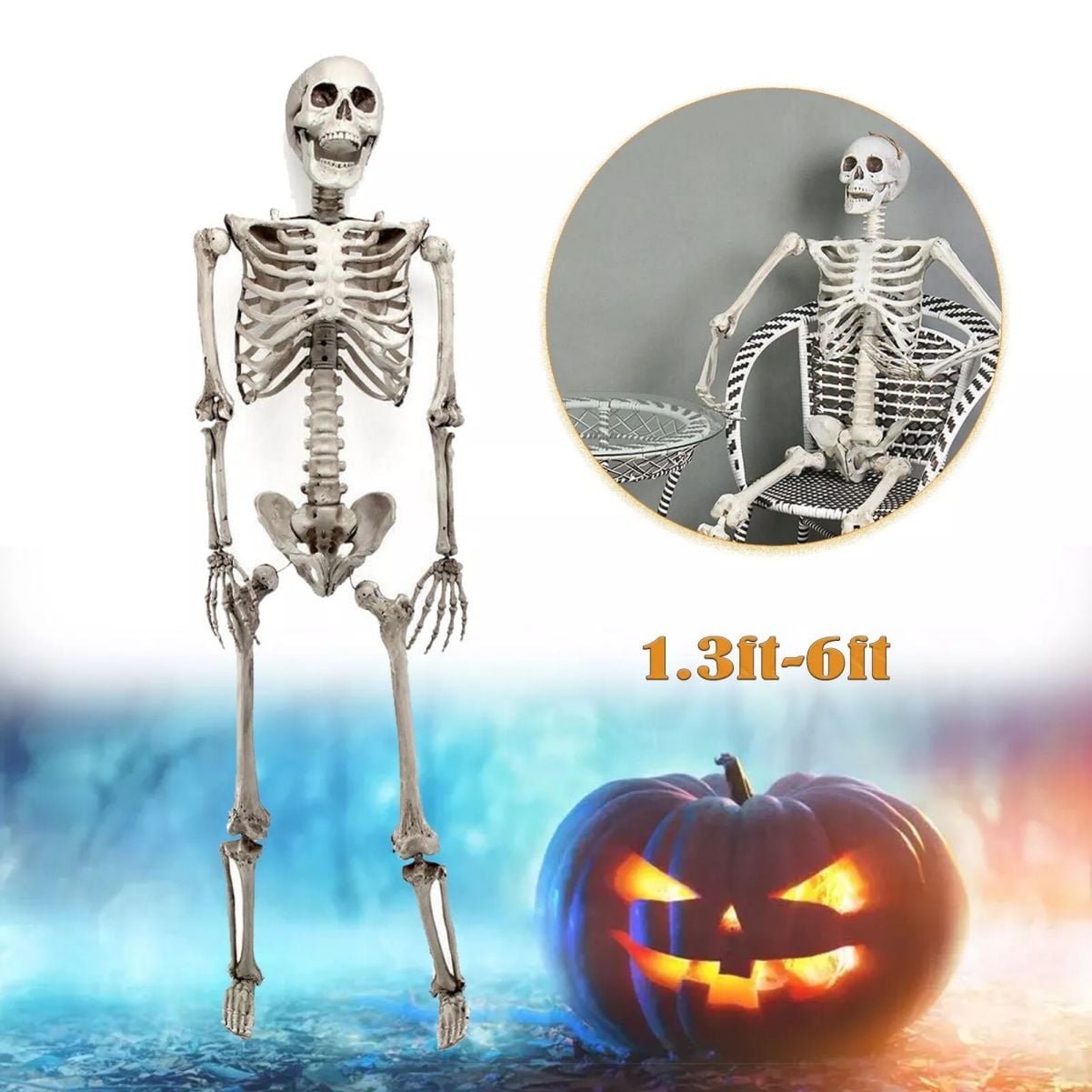 LUVCMFT Halloween Horror Skeleton Model Human Skeleton Party Prop Lab ...
