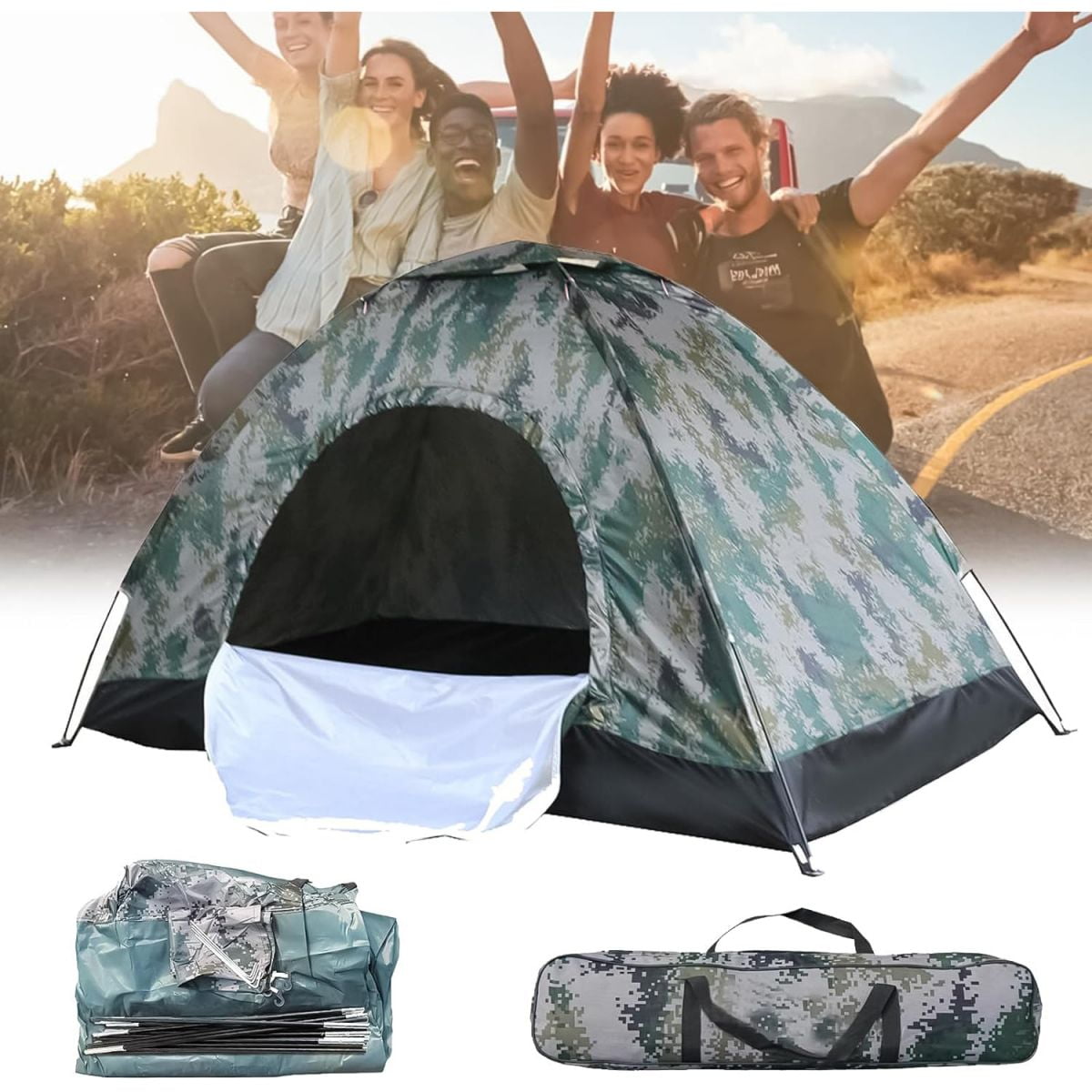 LUVCMFT Outdoor Camping Tent, Backpacking Tent with Carry Bag and Rain ...