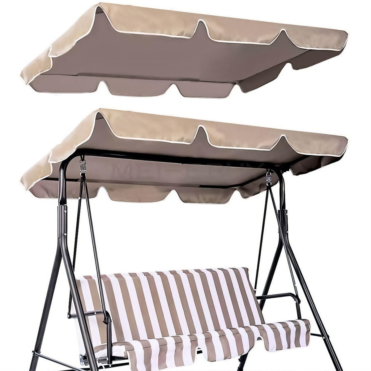 LUVCMFT Porch Swing Canopy, Replacement Waterproof Swing Top Cover, 3 ...