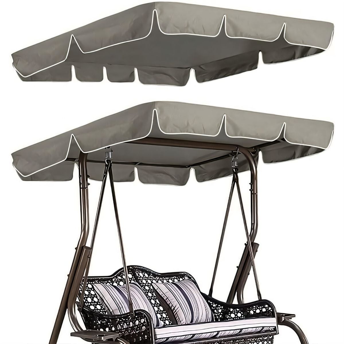 LUVCMFT Porch Swing Canopy, Replacement Waterproof Swing Top Cover, 3 ...