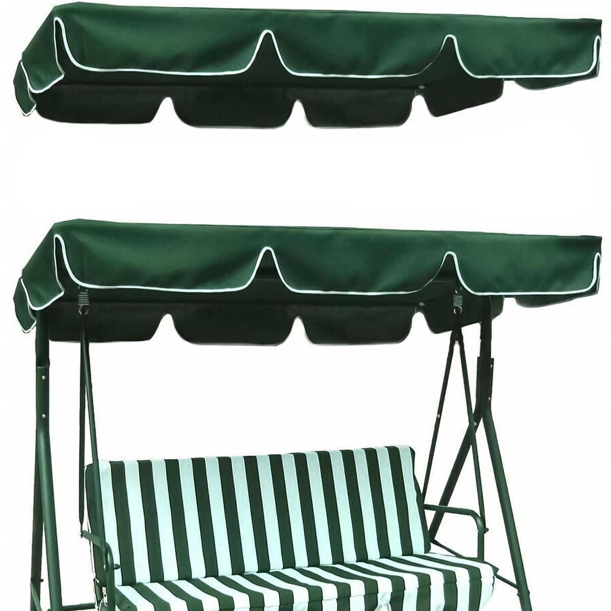 LUVCMFT Porch Swing Canopy, Replacement Waterproof Swing Top Cover, 3 ...