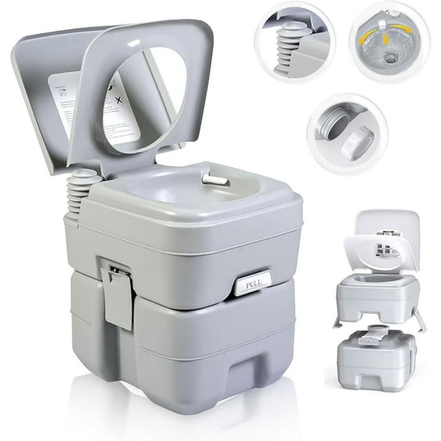 LUVCMFT Portable Toilet 5 Gallon, Outdoor Travel Mobile Flush Toilet ...