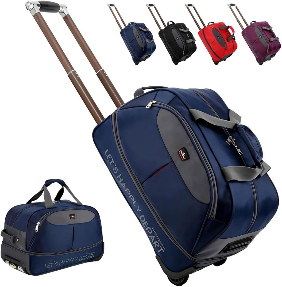 LUVCMFT Rolling Duffle Bag with Wheels, 22" Expandable Trolley Travel ...