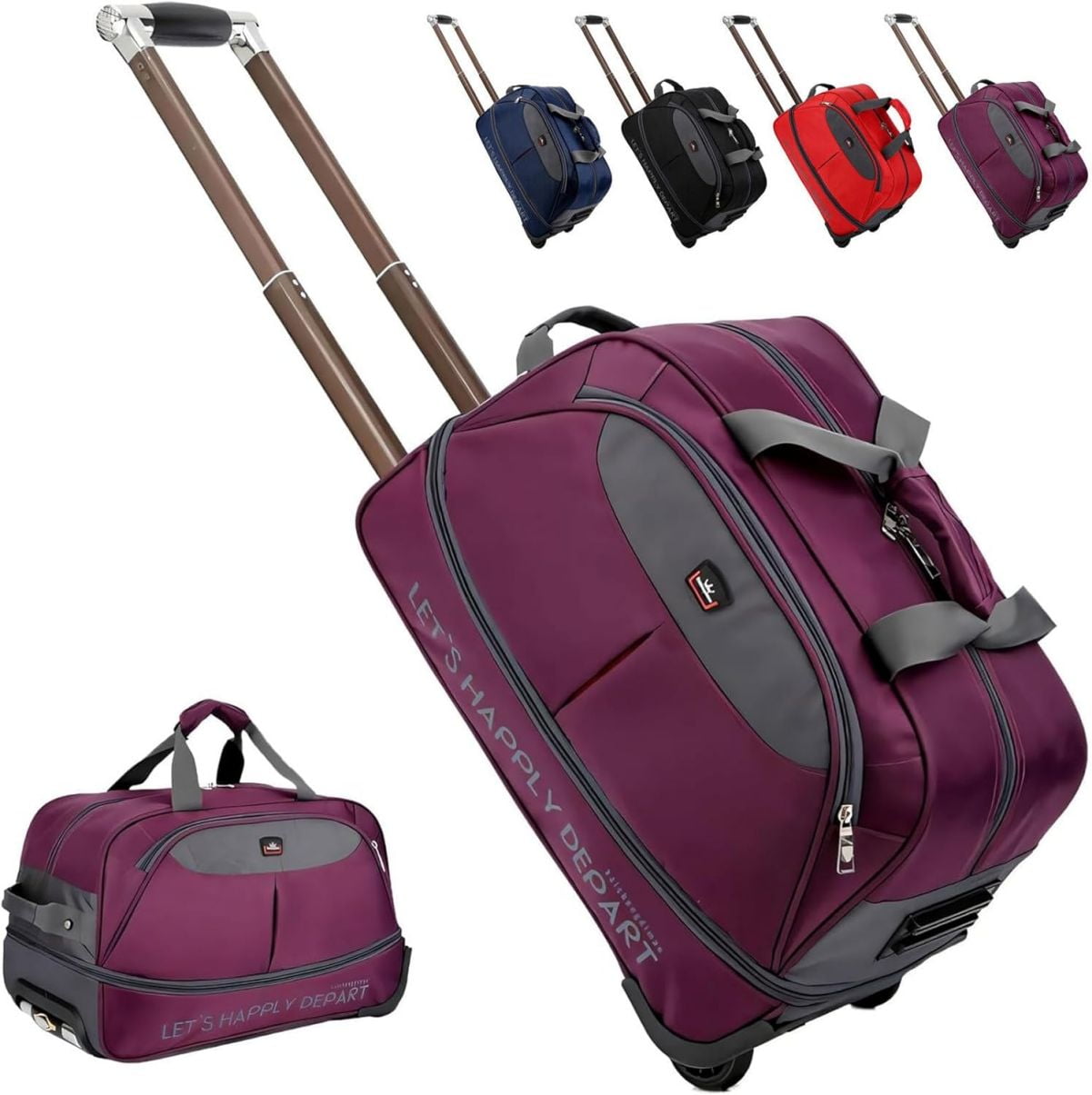 LUVCMFT Rolling Duffle Bag with Wheels, 22" Expandable Trolley Travel ...