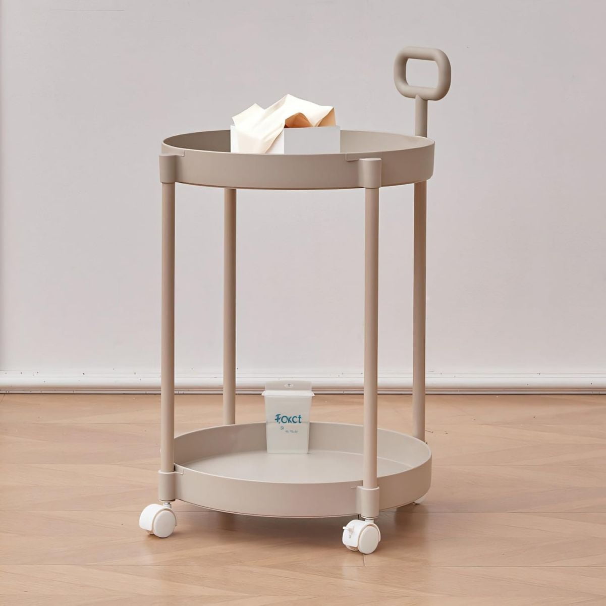 LUVCMFT Side Table with Wheels, Couch End Table, Mobile Plastic Drink ...