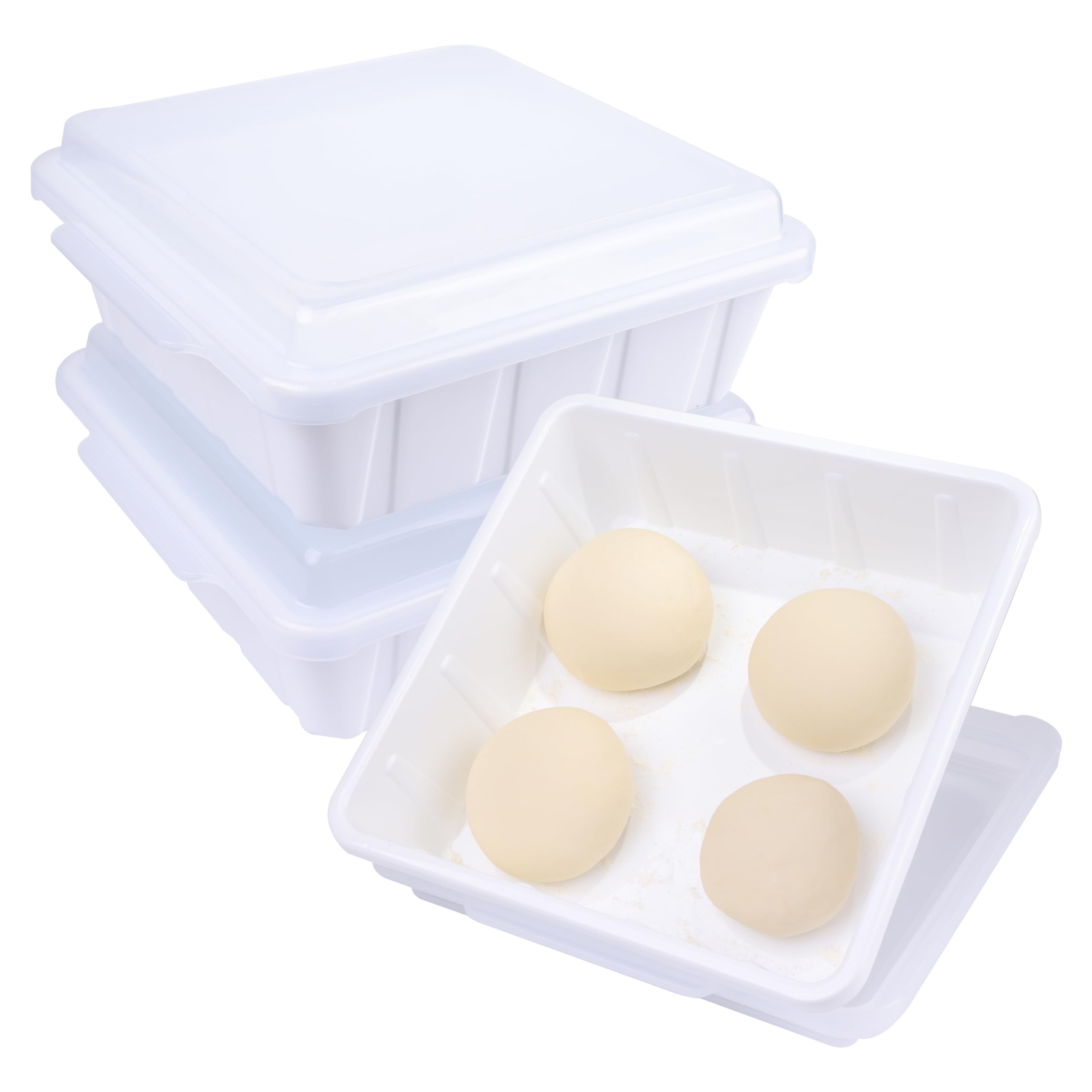 LUVCOSY 3 Packs Dough Proofing Box Tray, Dough Containers, Stackable ...