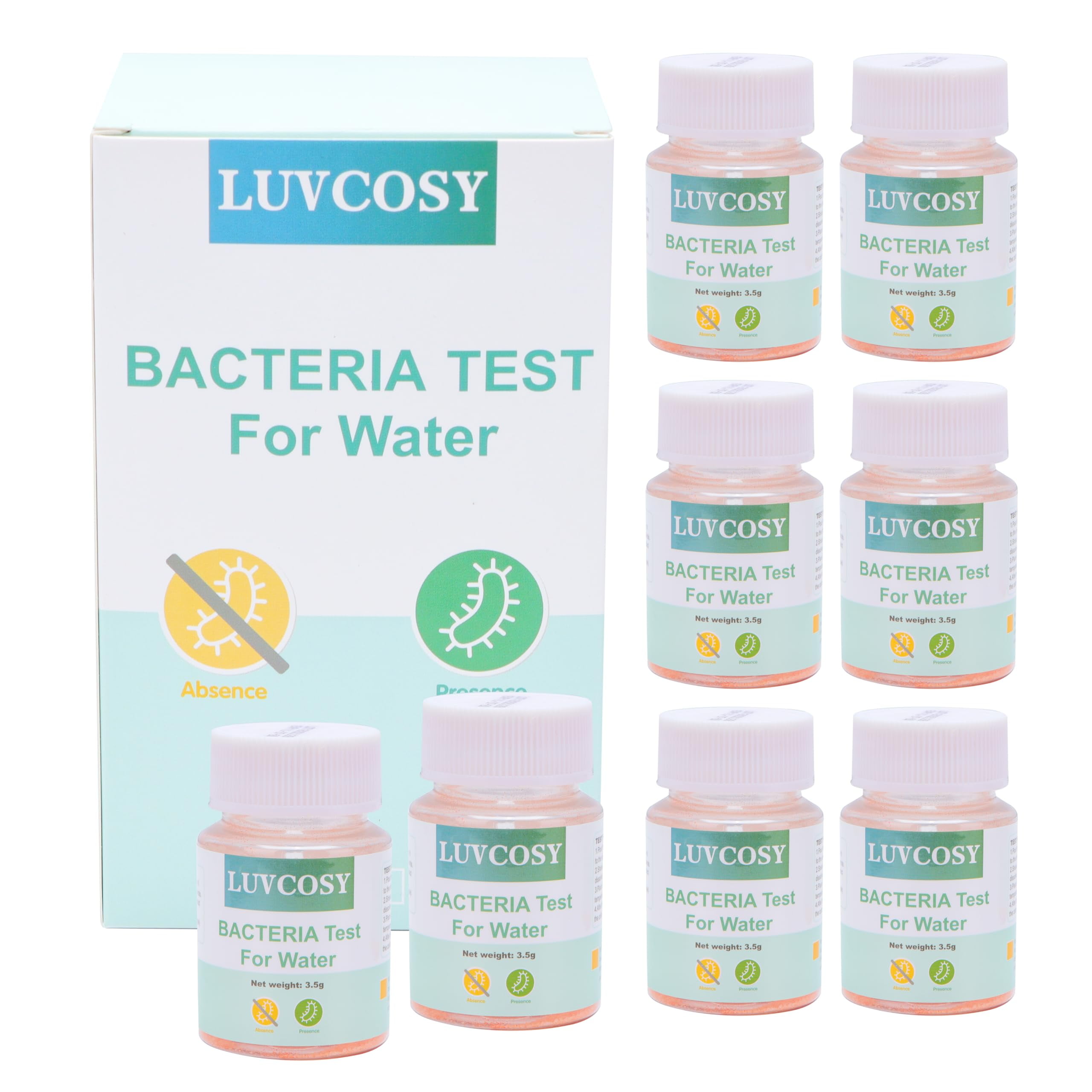 LUVCOSY Well Water Test Kit, 8 Bottles Coliform Bacteria Water Test Kit ...