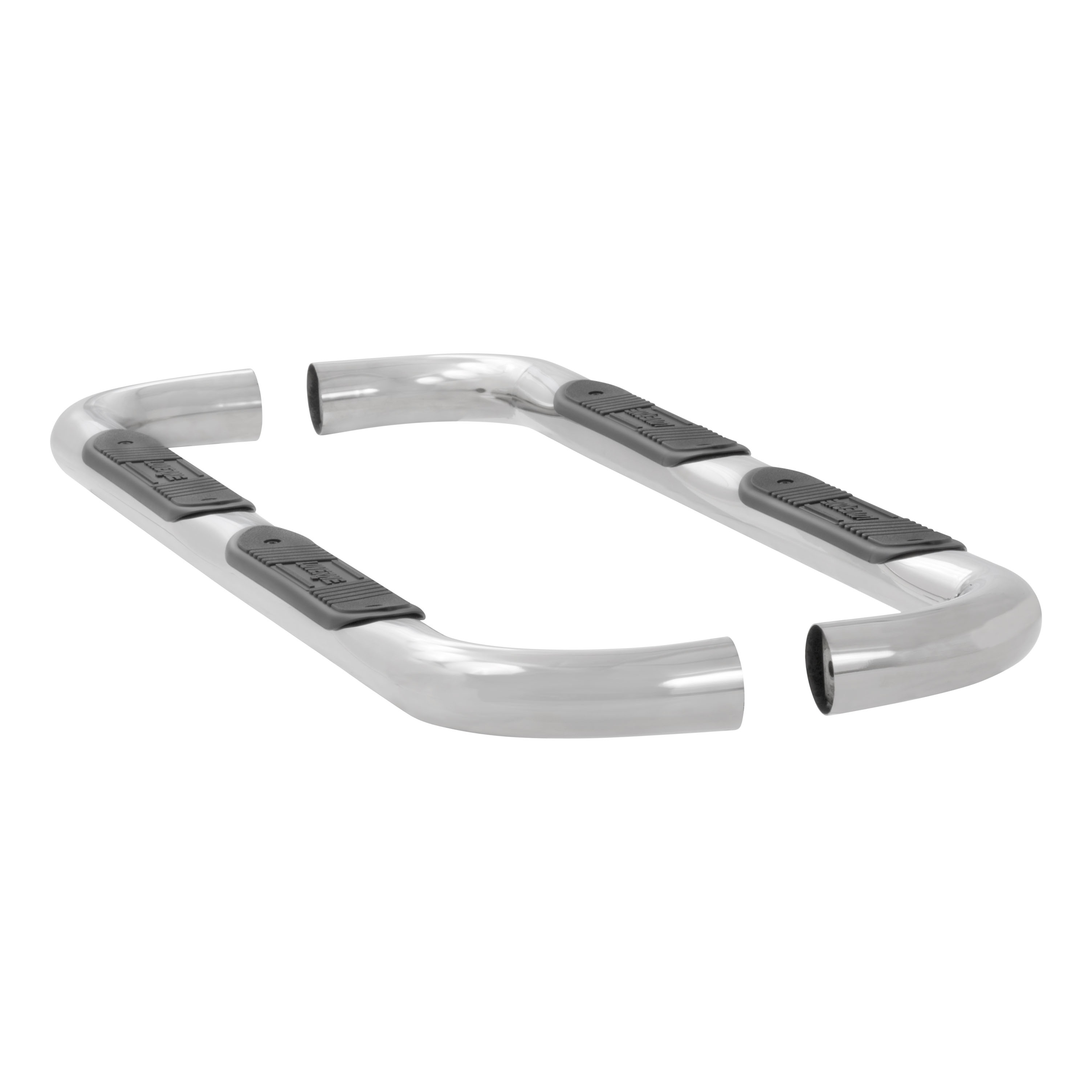 LUVERNE 461510 Round Nerf Bars (3 Inch Tubular Polished Stainless Steel ...