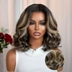 LUVME Blonde Highlight Short Layered Bob Wig Glueless 5x5 Closure Pre ...