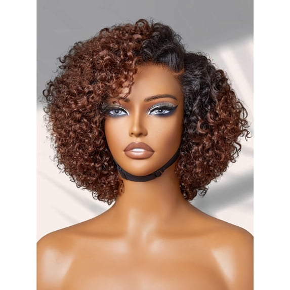 LUVME HD Lace Closure Kinky Curly Bob Wig 8
