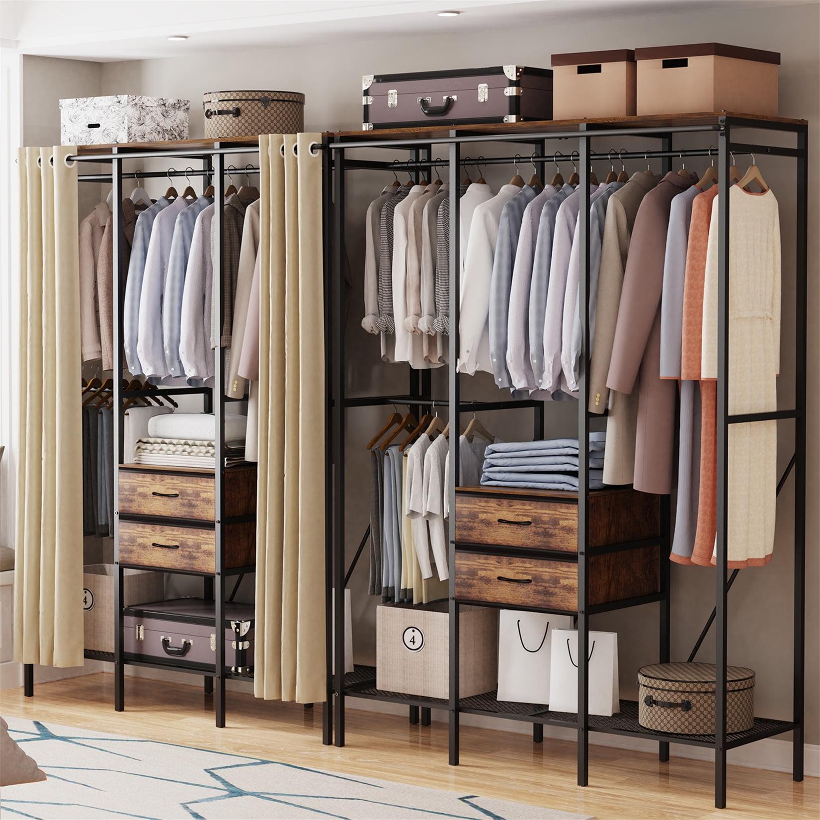 LUVODI Extra Large Freestanding Clothes Rack Clothing Organizer Stand ...