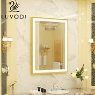 GANPE LED Sensor Mirror, 24 inch Round Wall Mounted Mirror with Lights ...