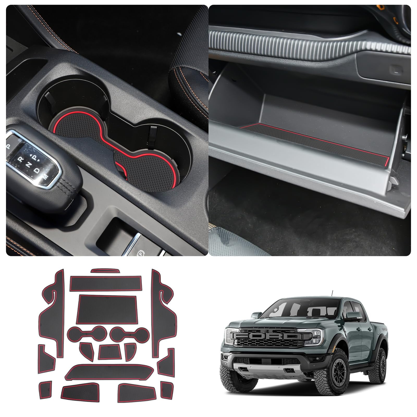 LUWU for 2024 Ford SSF20 Ranger Center Console Mats 2024 Ranger XL/XLT ...