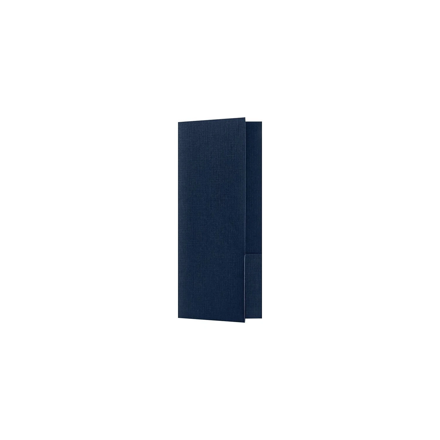 LUX 4 x 9 Mini Folders Two Pockets Dark Blue Linen 50/Pack ...