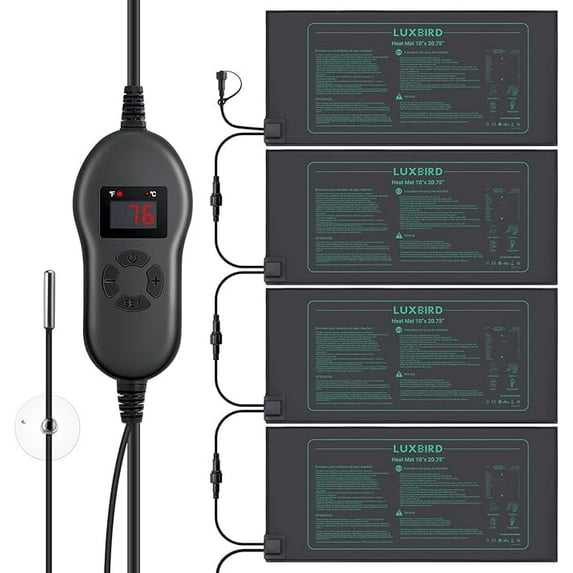 LUXBIRD 4 Pack Seedling Heat Mats with Digital Thermostat Controller ...
