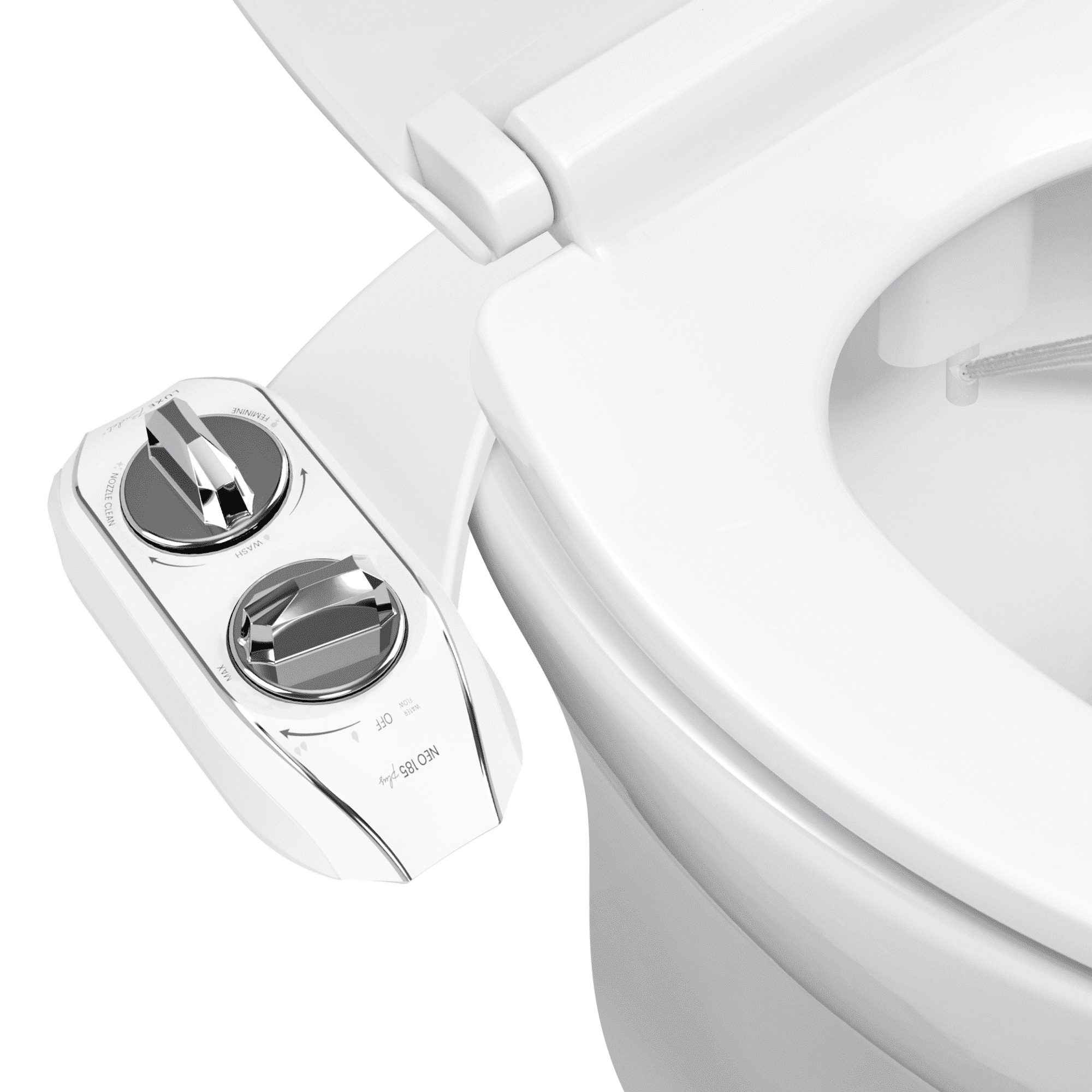 LUXE Bidet NEO 185 Plus, Dual Nozzle, EZ-Lift Hinges, 360° Self ...