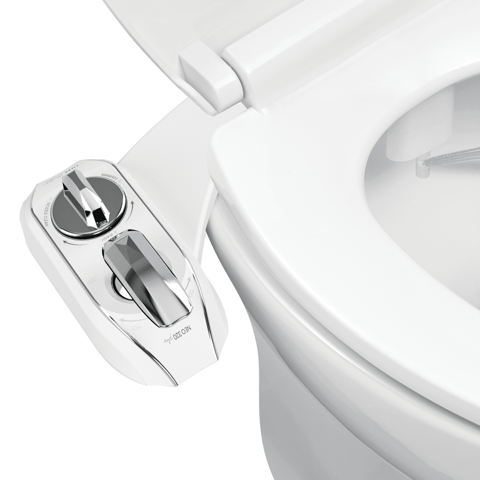 LUXE Bidet NEO 320 Plus, Warm Water Bidet Attachment, Dual Nozzles ...