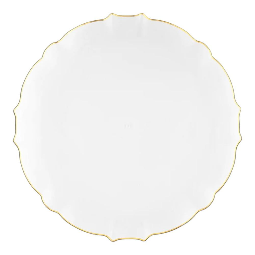 LUXE Collection White W/ Gold Rim 10.25" Premium Heavyweight Disposable ...