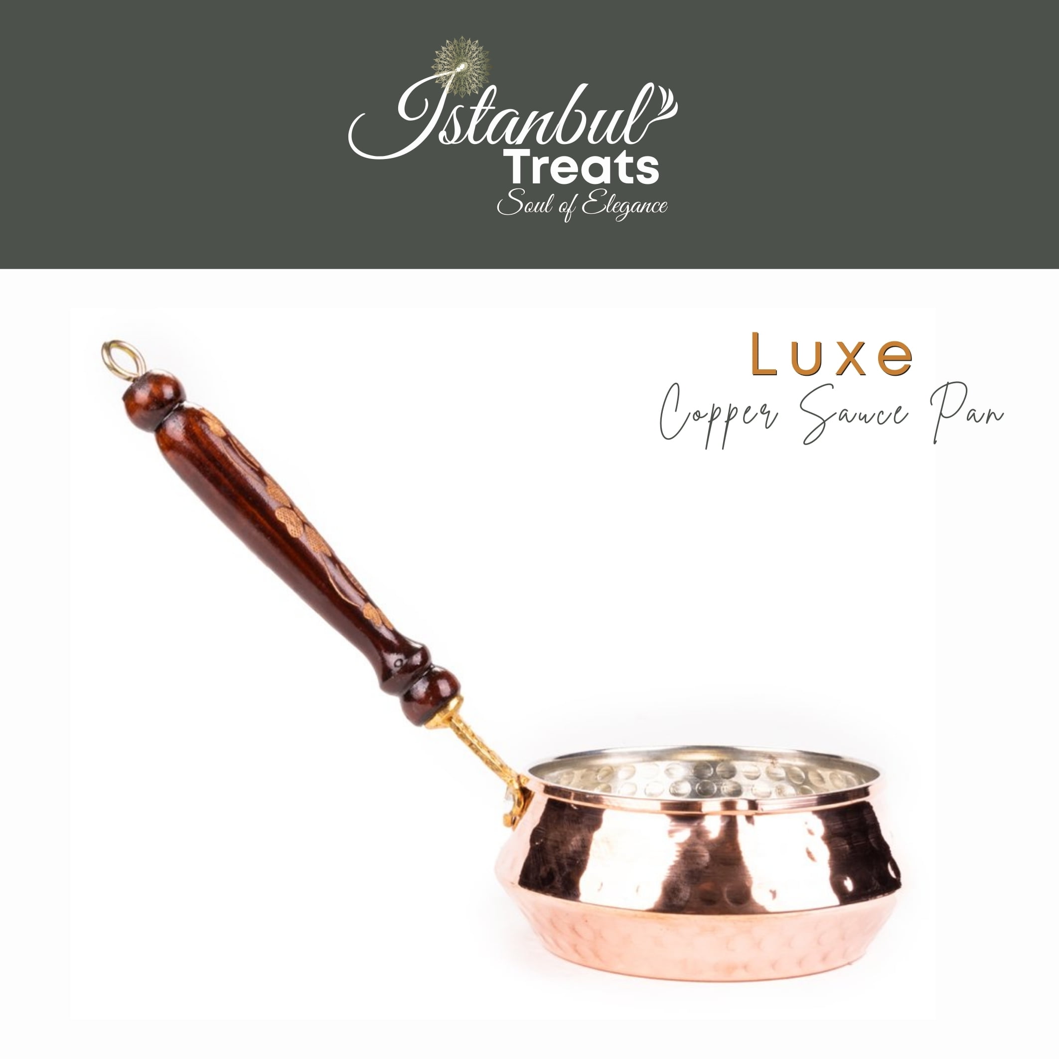 LUXE Handmade Copper Saucepan with Wooden Handle – Tin Lined – Small ...