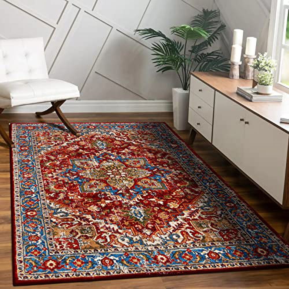 LUXE WEAVERS Howell Collection Oriental Area Rug, Red 5x7 - Walmart.com