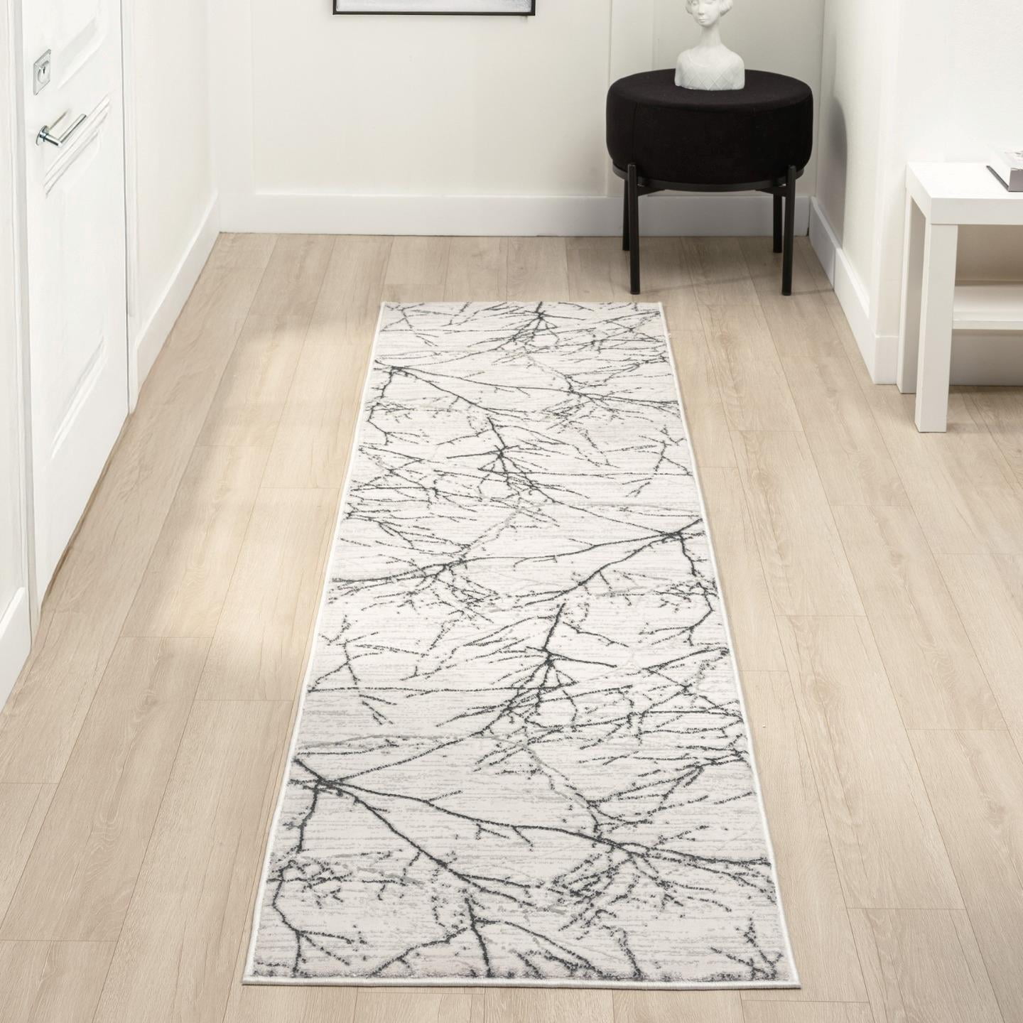 LUXE WEAVERS Modern Abstract Nature Cream Gray 2x8 Runner Rug, Non ...