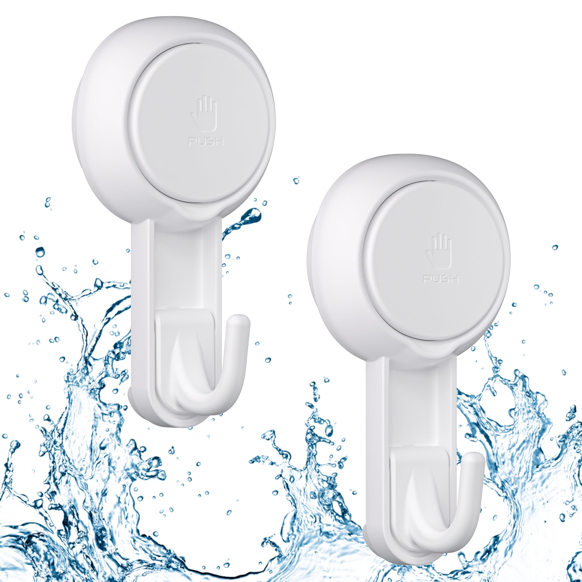 LUXEAR Mini Suction Cup Hooks, Waterproof Removable Shower Hooks ...