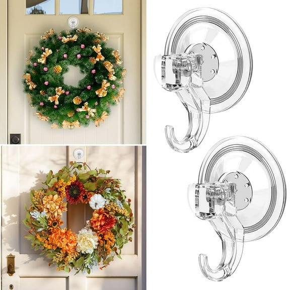 Clear Suction Cup Hooks 12 Pack, 1.77 Inch Heavy Duty Wall Hooks with ...