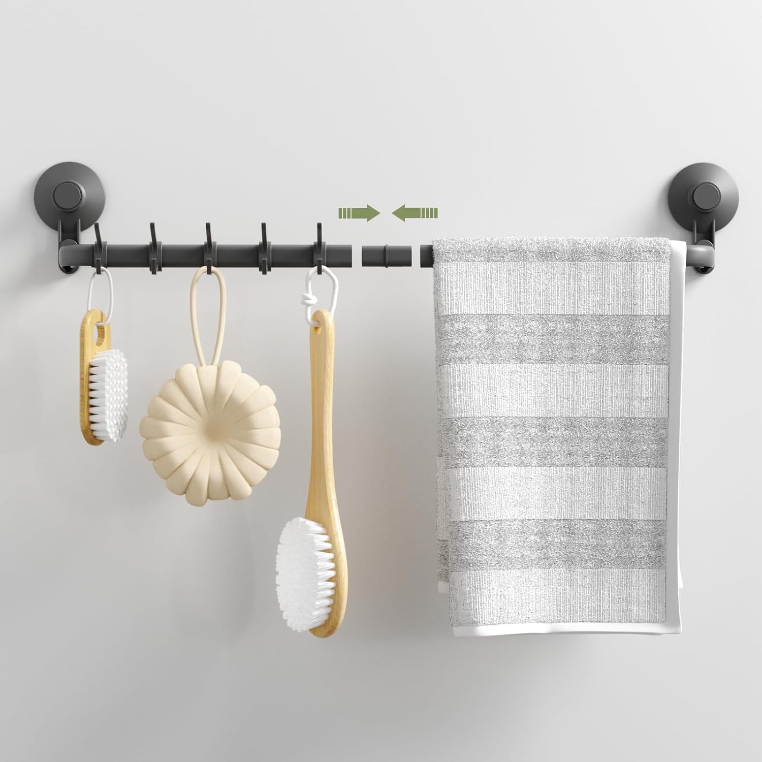 LUXEAR Suction Cup Towel Bar, 24/12 Inch Adhesive Bathroom Towel Rack ...