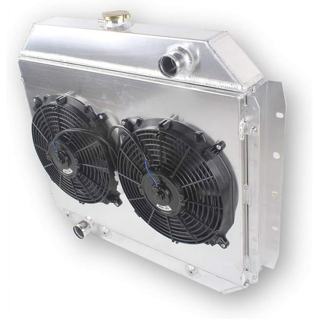 LUXERAD Aluminum Radiator with Fan Shroud 3 Row for 1966-1979 Ford F100 F150 F250 F350 V8 ...
