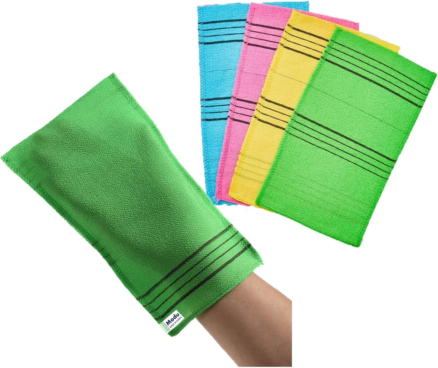 LUXERAD Modu 10-Pcs Korean Exfoliating Mitt Bath Washcloth - Green ...