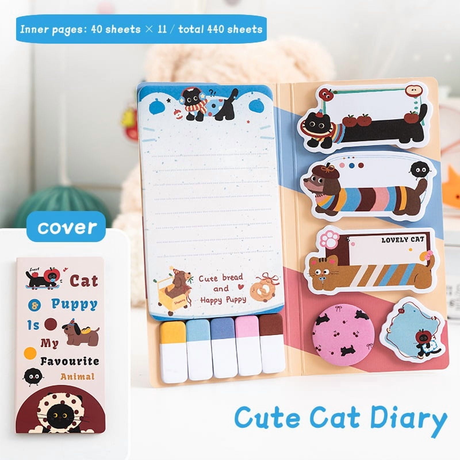 LUXERAD Multi-Functional Cartoon Sticky Notes Set - Cute Decorative ...