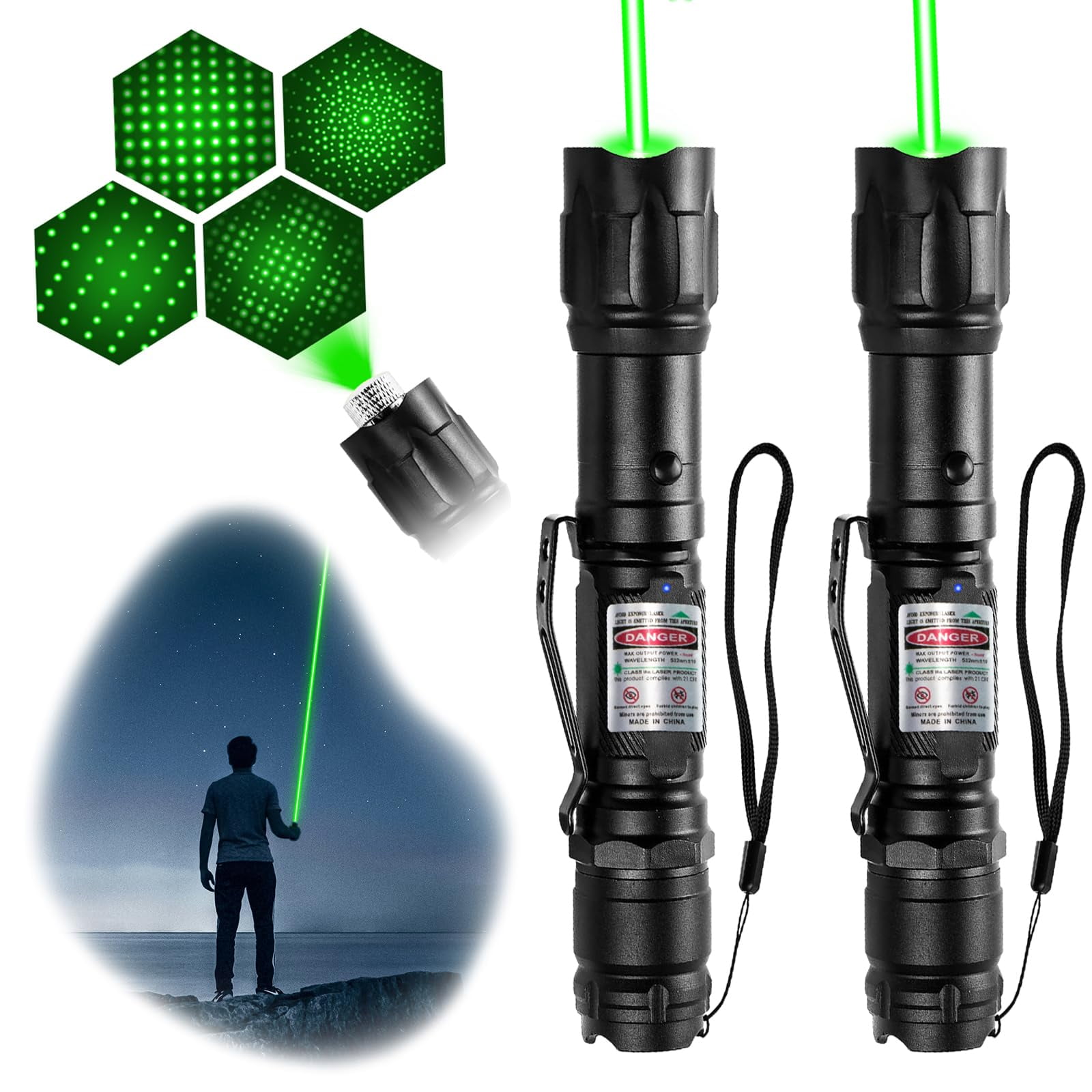 LUXERAD Rechargeable Green Light Flashlight - Long Range, Tactical ...