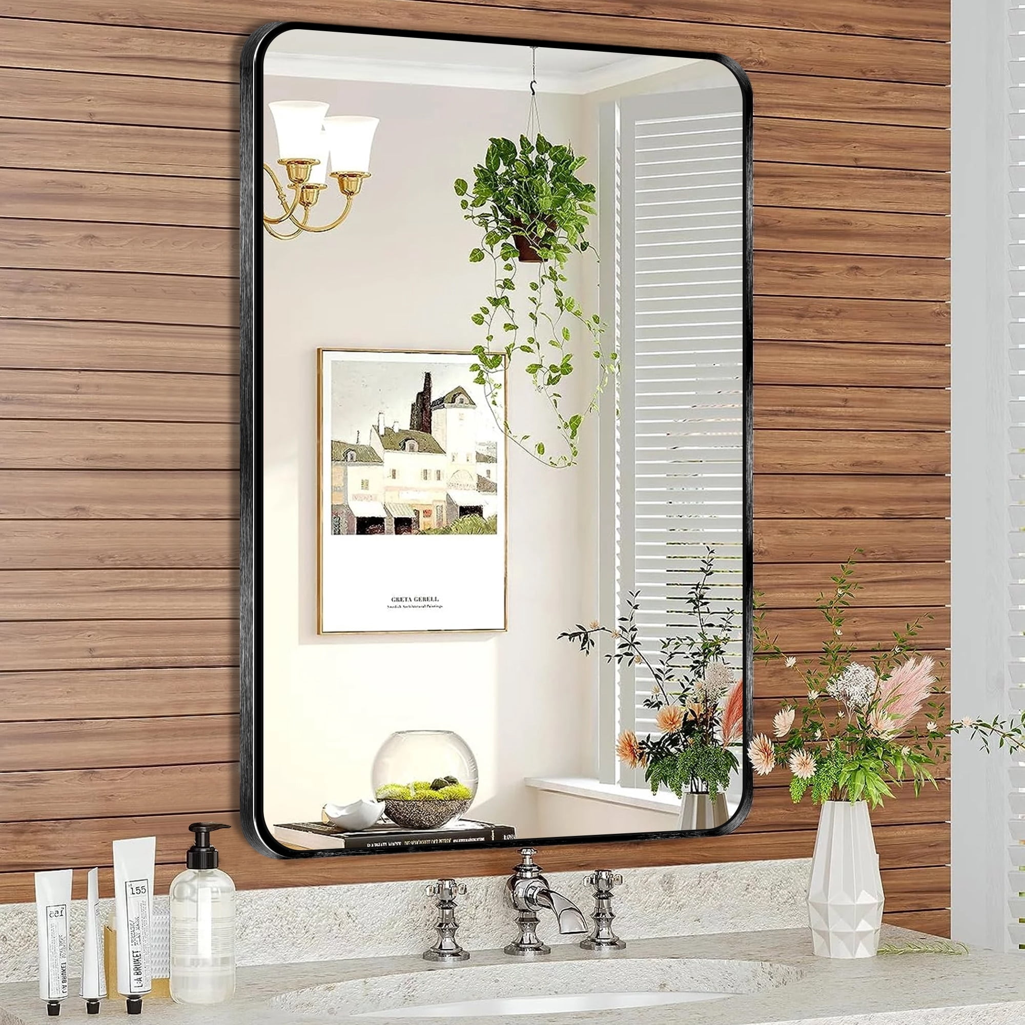 LUXHOMEZ Modern Full Length Floor Mirror Freestanding Mirror 30X40 ...