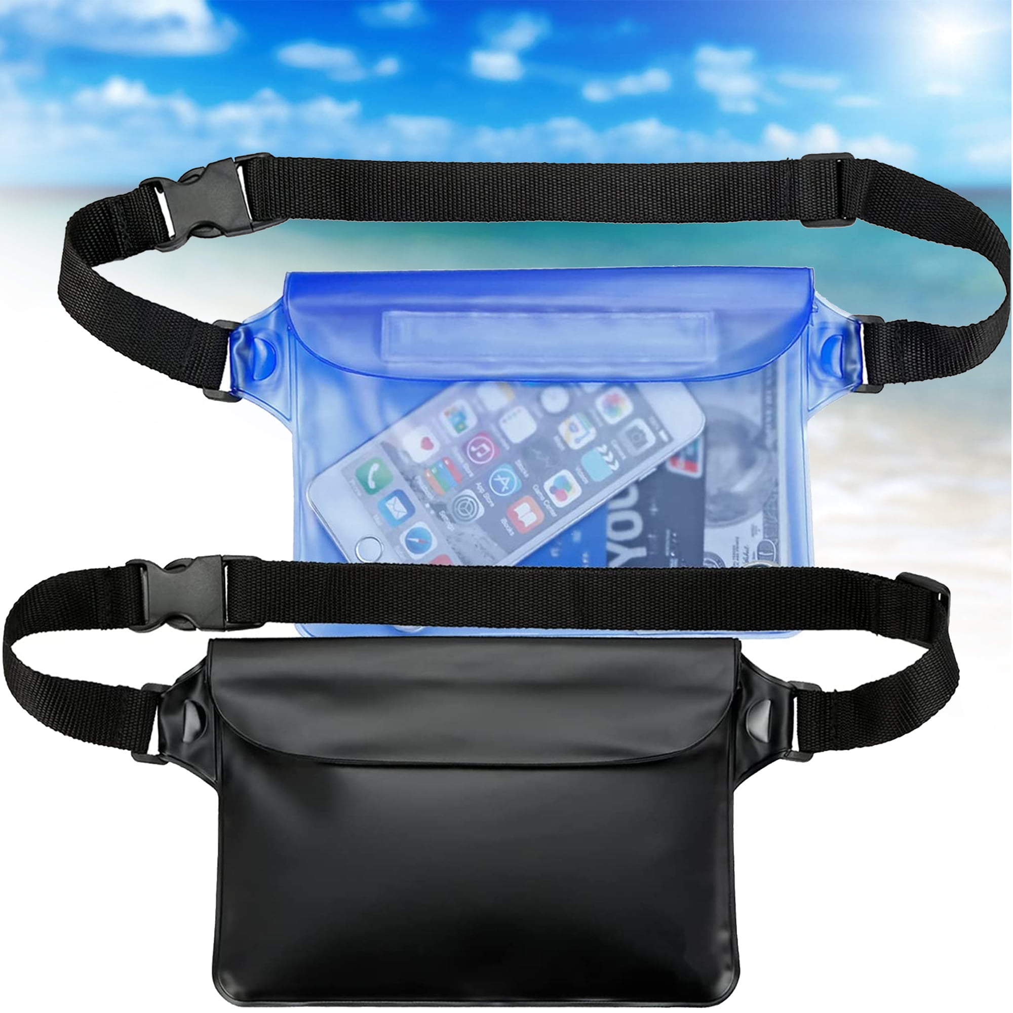 2-Pack Waterproof Pouch, Touch-Sensitive Dry Bag with Adjustable Strap ...